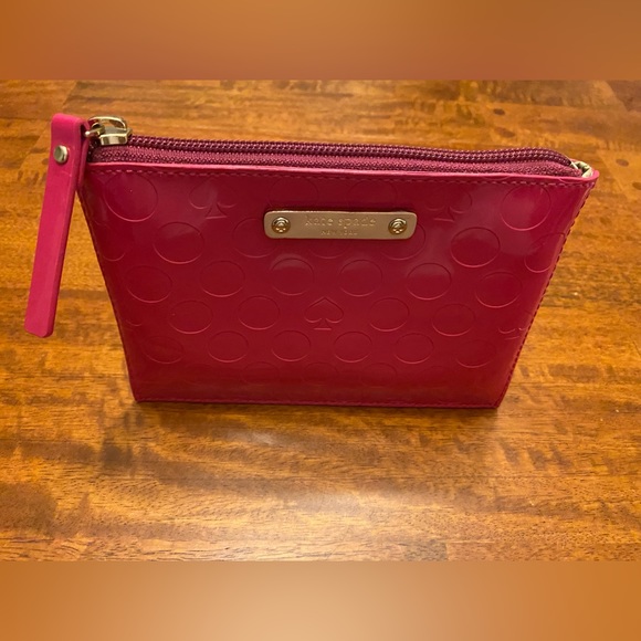 kate spade | Bags | Kate Spade Small Hot Pink Fuchsia Zip Mini Pouch ...